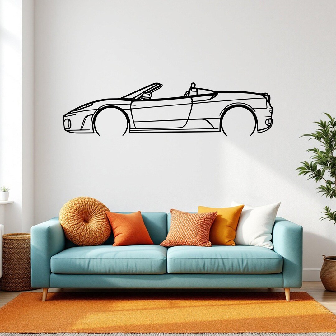 F430 Spider Detailed Car Silhouette Wall Art, Christmas Gift, Gift for ...