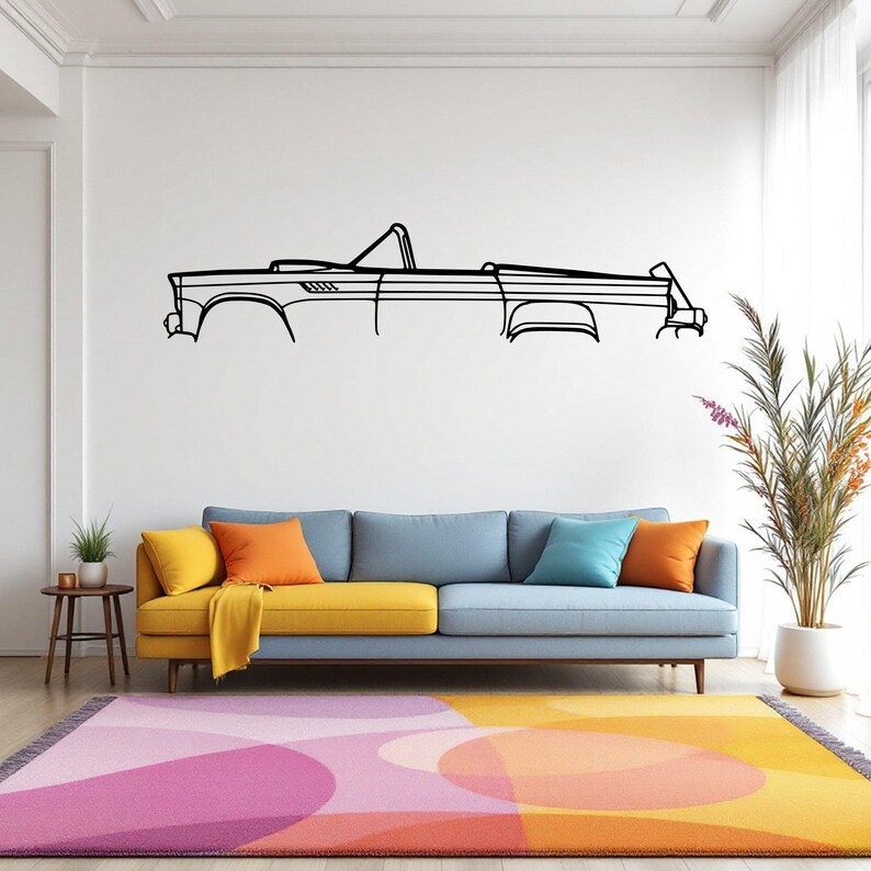 Thunderbird 1955 Car Silhouette Metal Wall Art, Car Lover Gift - Etsy