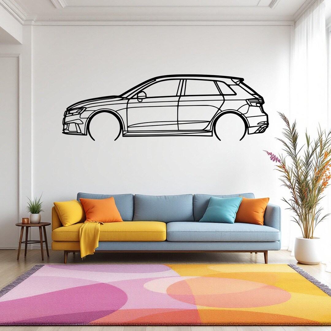 RS3 8V Metal Car Silhouette Wall Art, Car Enthusiast Decor - Etsy