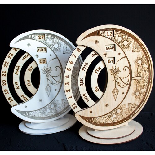 Perpetual Calendar Svg 4 Designs Laser Cut Files Glowforge - Etsy