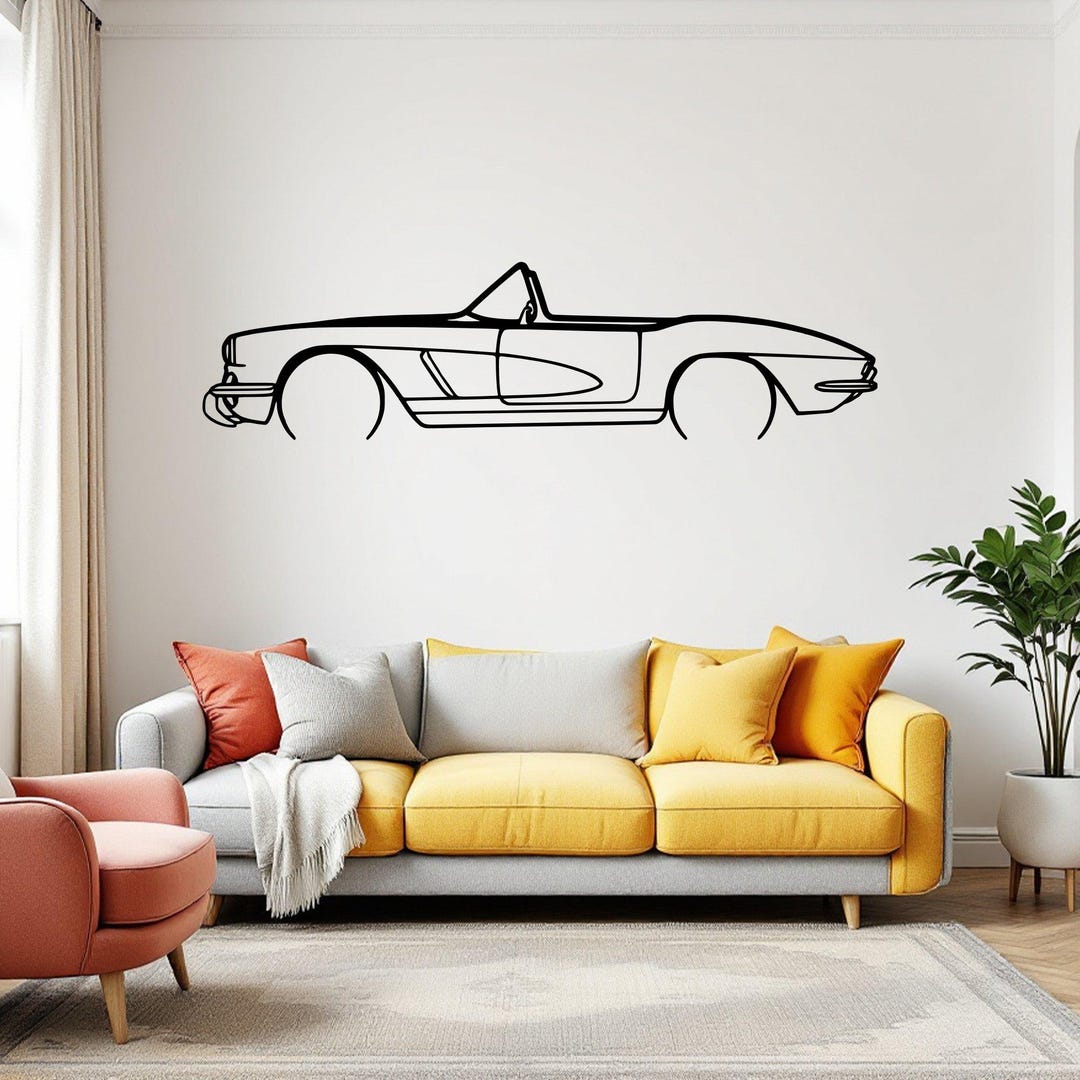 C1 Cabrio Detailed Car Silhouette Wall Art, Metal Car Wall Decor, Gift for Car Lovers, Car Gift ...