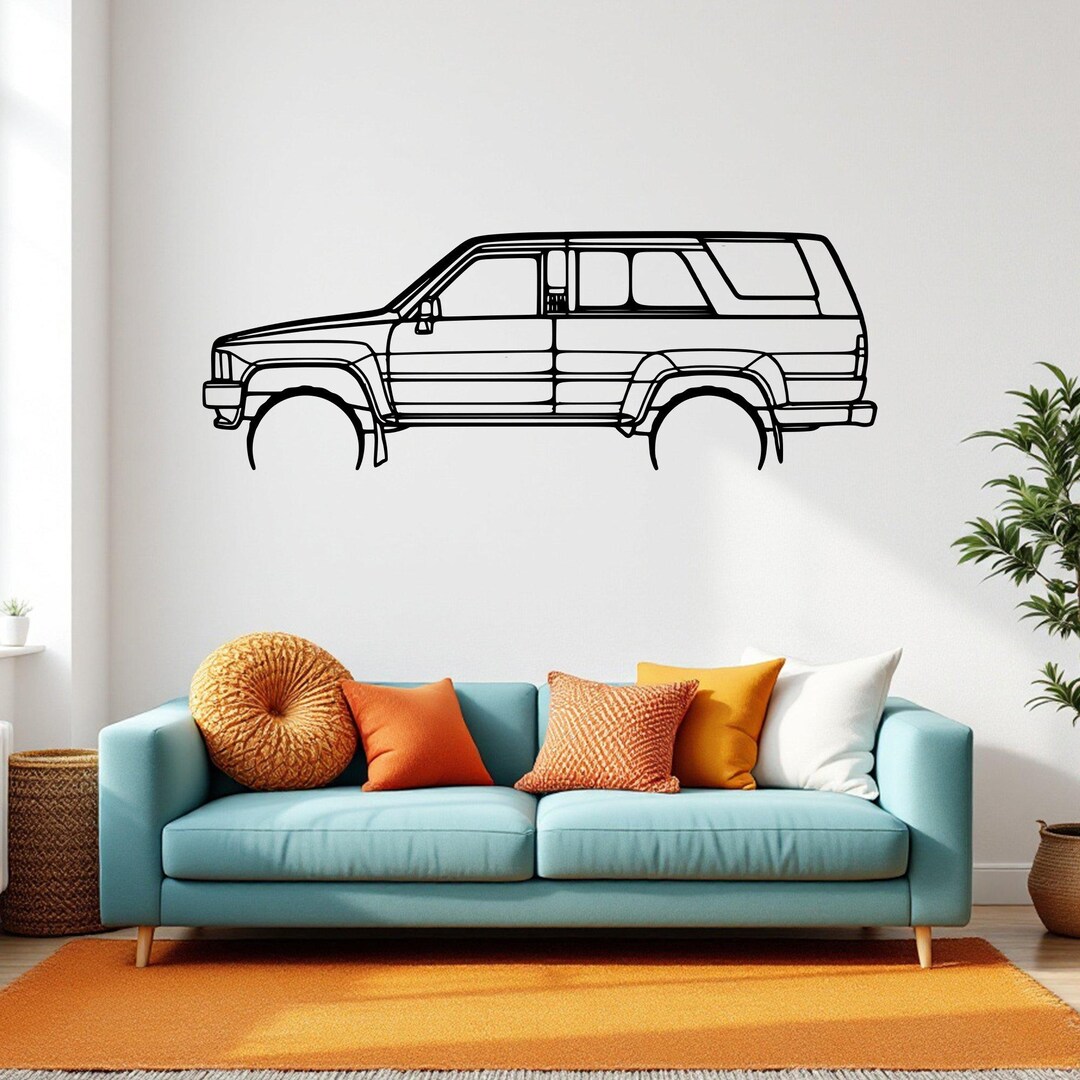 4runner 1989 Detailed Car Silhouette Wall Art, Metal Car Wall Decor ...
