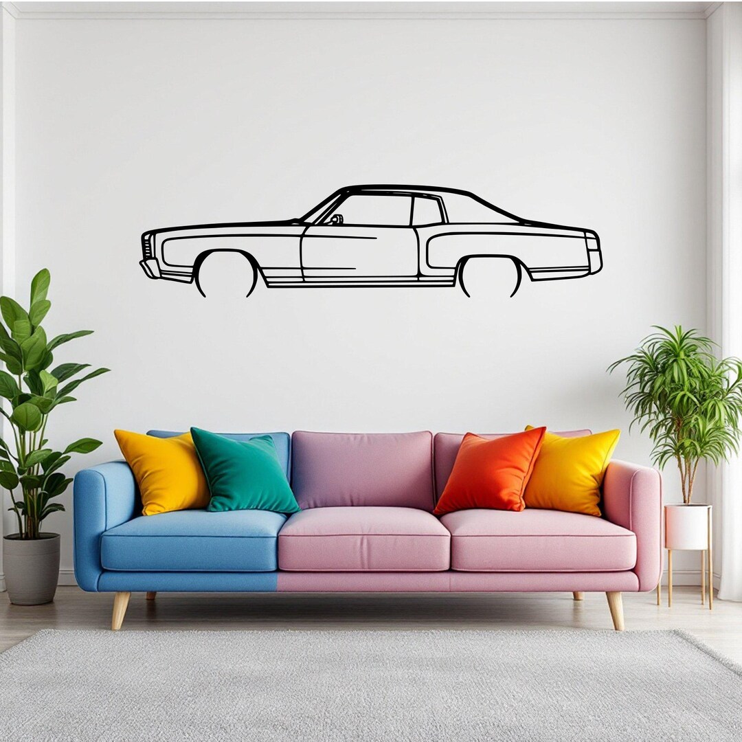 Monte Carlo 1970 Detailed Car Silhouette Wall Art, Christmas Gift, Gift ...