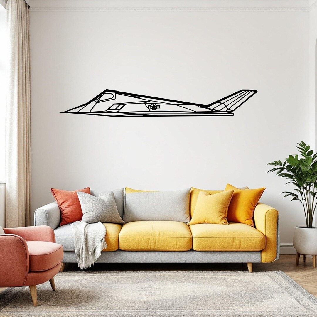 F-117 Nighthawk Aircraft Silhouette Wall Art, Airplane & Helicopter ...