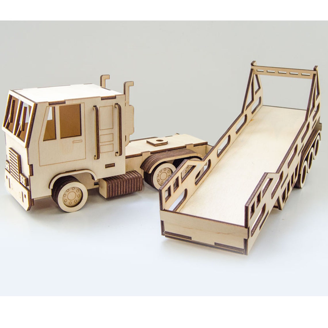 Laser Cut Wooden Tractor Trailer Truck Cdr Ai Dxf Eps Pdf | Etsy