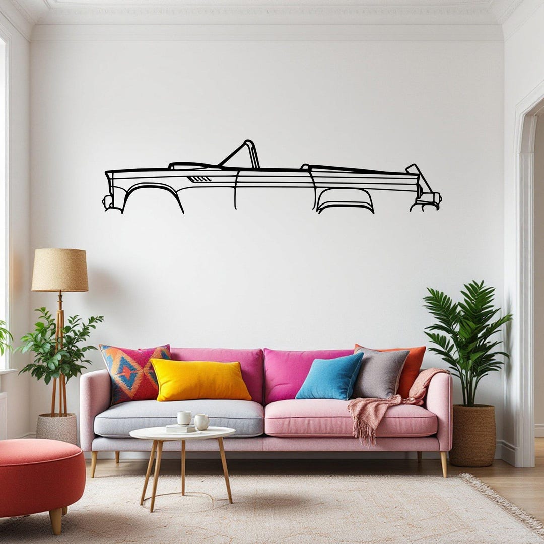 Thunderbird 1955 Car Silhouette Metal Wall Art, Car Lover Gift - Etsy