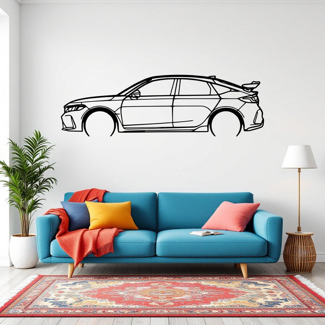 Civic Type R FL5 Metal Car Silhouette Wall Art, Car Lover Gift - Etsy