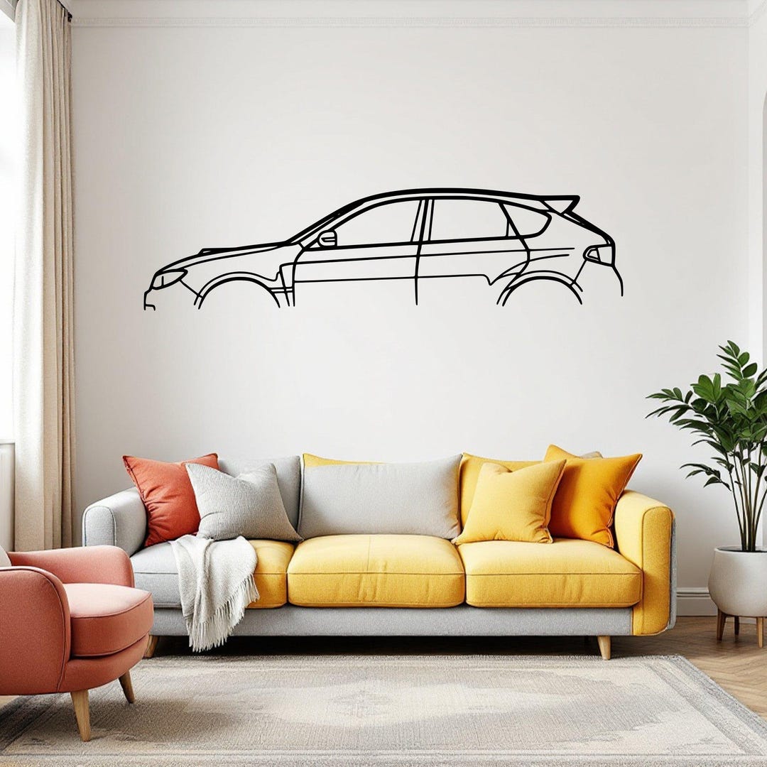 Impreza WRX STI GR Car Silhouette Wall Art, Metal Car Wall Decor, Gift ...