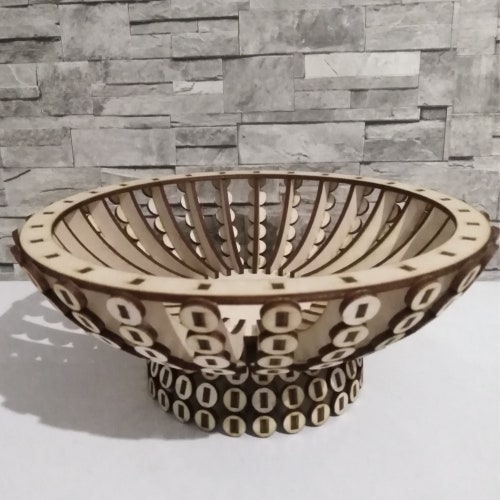 Spiral Bowl on Stand. Laser Cut Vector Svg Dxf Cdr Vector - Etsy