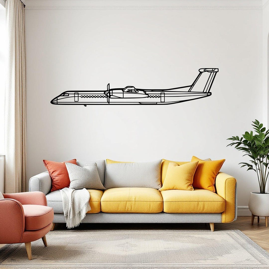 Dash 8 Q400 Aircraft Silhouette Wall Art, Airplane & Helicopter Metal ...
