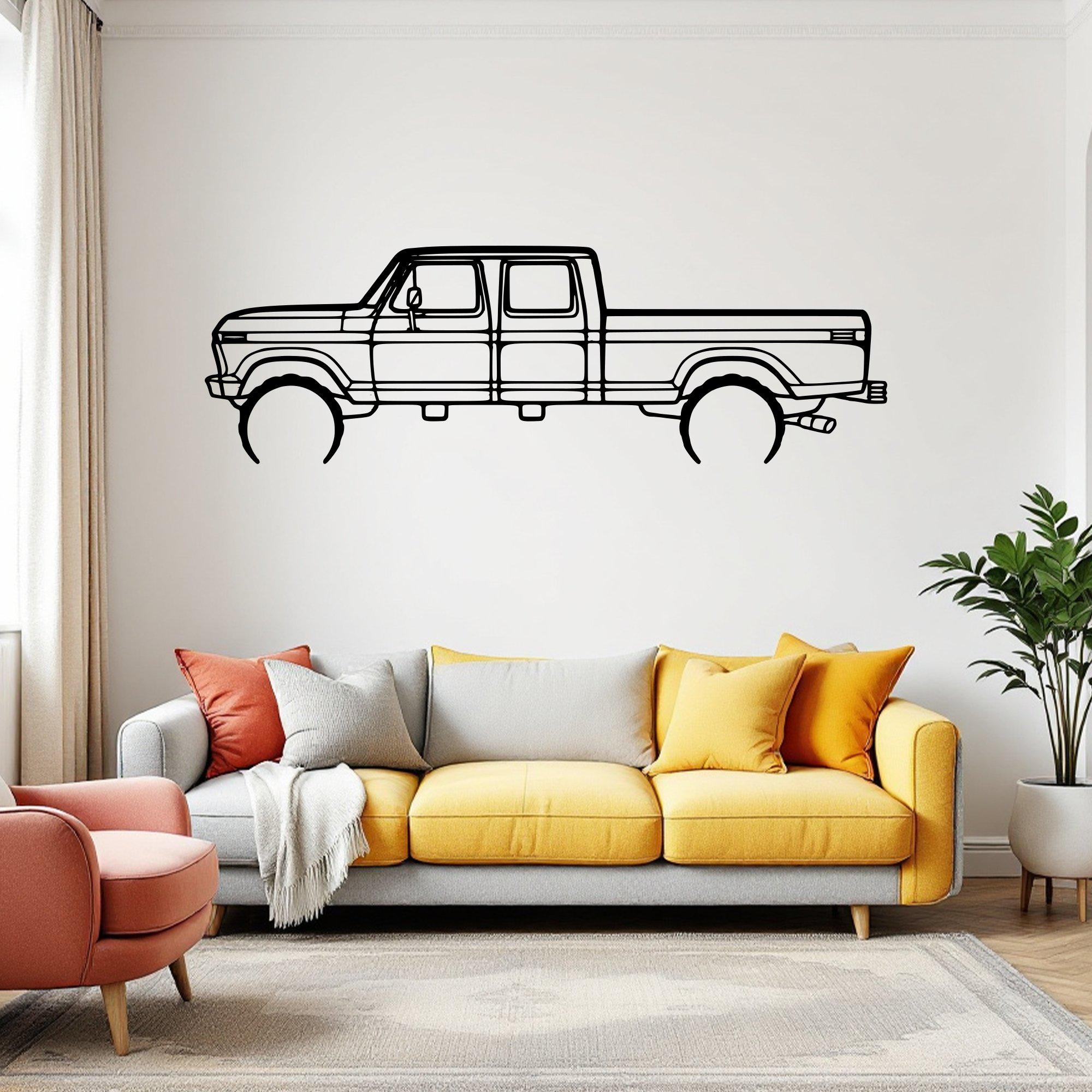 F350 1976 Truck Silhouette, Metal Wall Art, Car Lover Gift - Etsy