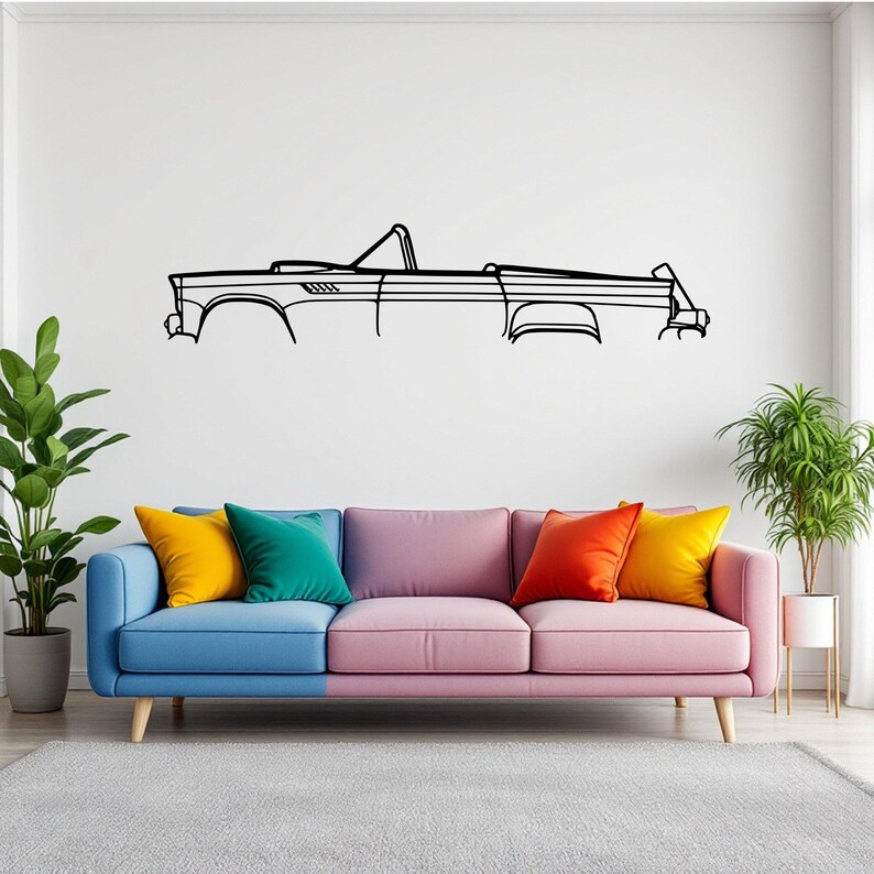 Thunderbird 1955 Car Silhouette Metal Wall Art, Car Lover Gift - Etsy