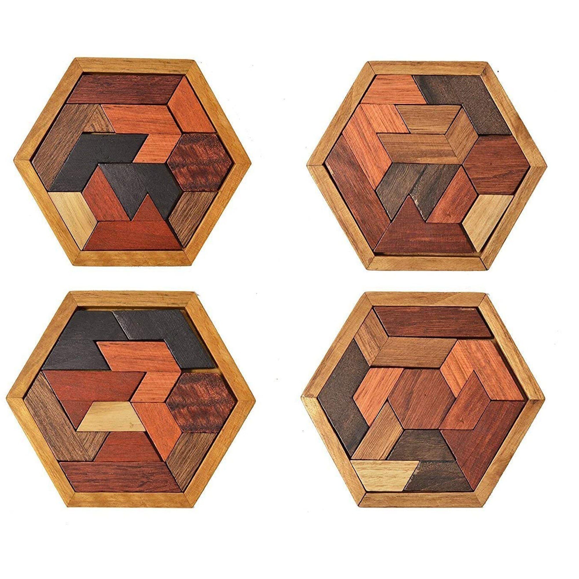 Dxf Formats Pdf Svg Hexagon Puzzle Game Digital File For CNC Glowforge ...