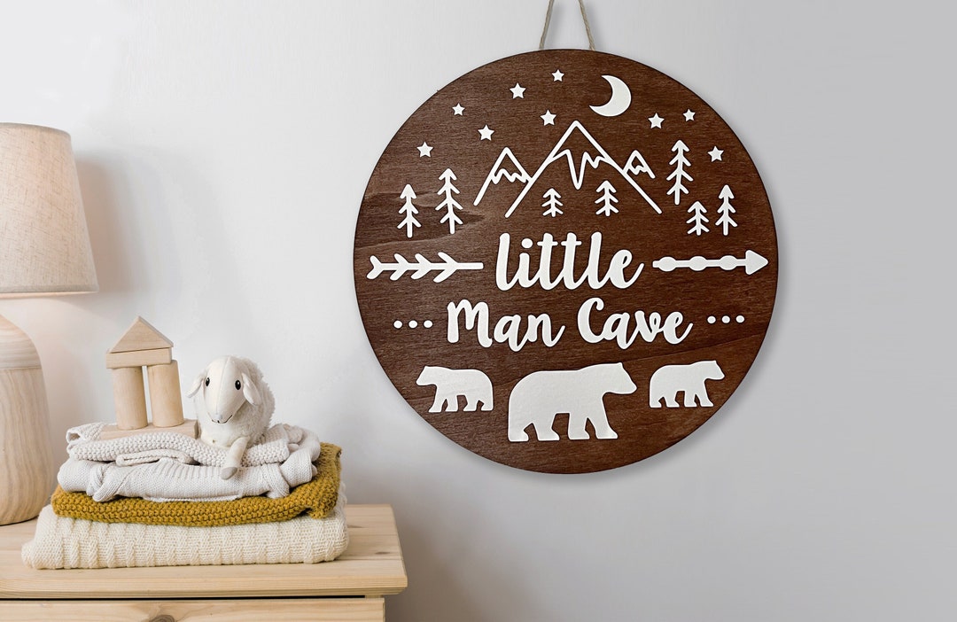 Little Man Cave Sign, Nursery Sign Little Man Cave Wood Sign, Baby Boy ...