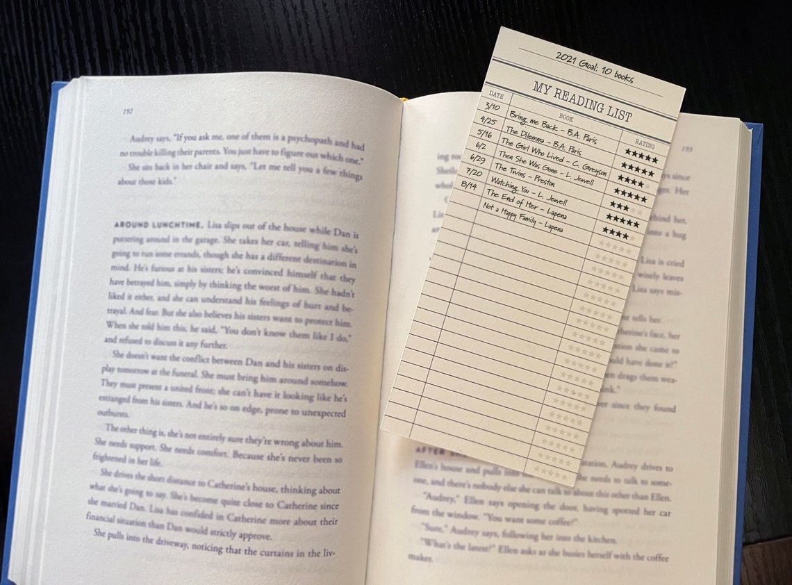 Reading List Bookmark Book Mark Library Card Bookmark - Etsy