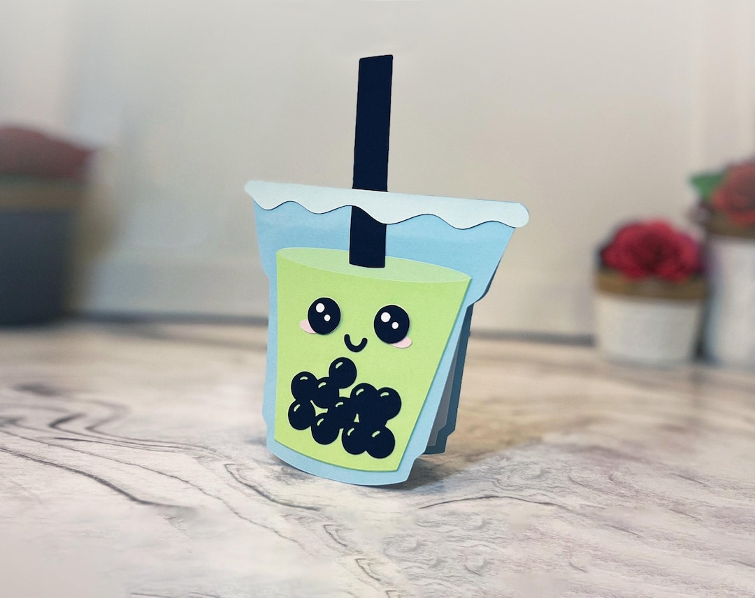 Bubble Tea Birthday Card, Boba Tea Greeting Card, Boba Tea Card, Boba ...