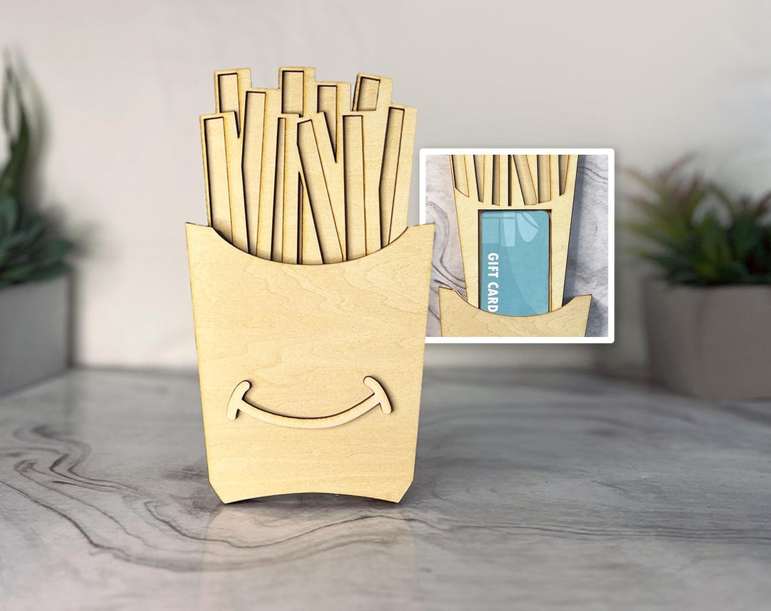 French Fries Gift Card Holder, Fast Food Gift Card, Fries Money Holder ...