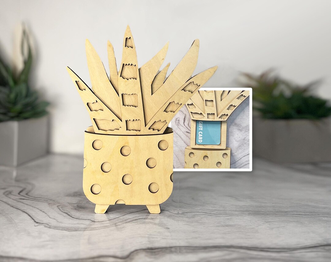 Plant Gift Card Holder, Succulent Gift Card, Gardening Money Holder ...