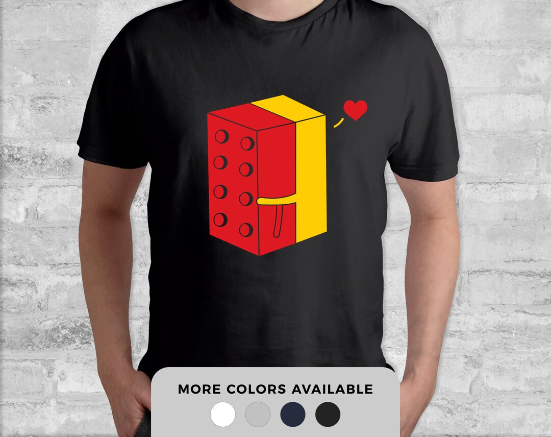 ADULT Hugging Bricks Shirt, Building Bricks Anniversary Shirt, Building ...