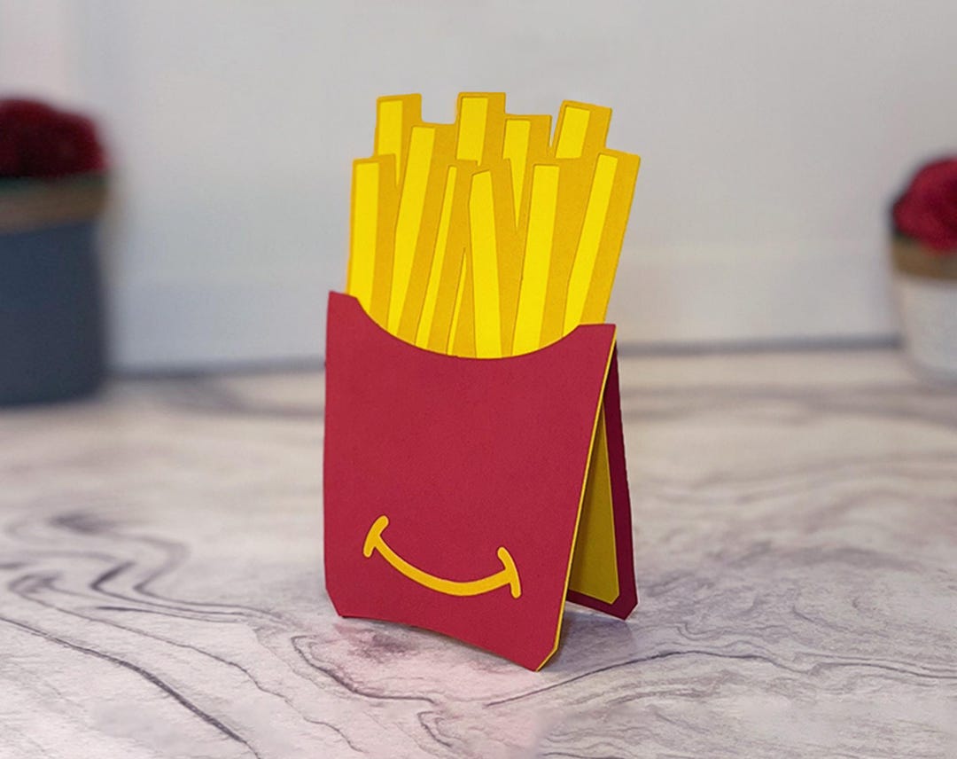 French Fries Card, French Fries Greeting Card, Fast Food Birthday Card ...