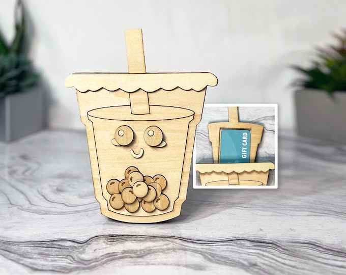 Bubble Tea Gift Card Holder , Boba Tea Money Holder, Boba Tea Gift Card ...