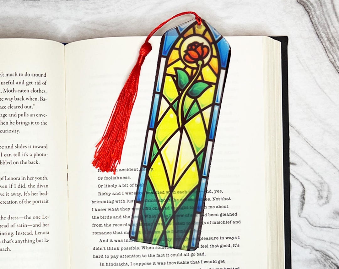 Transparent Stained Glass Window Bookmark, Clear Acrylic Bookmark ...
