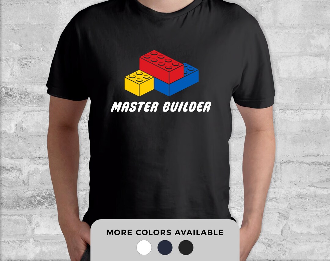 ADULT Master Builder T-shirt, Building Brick Shirt, Brick Birthday ...