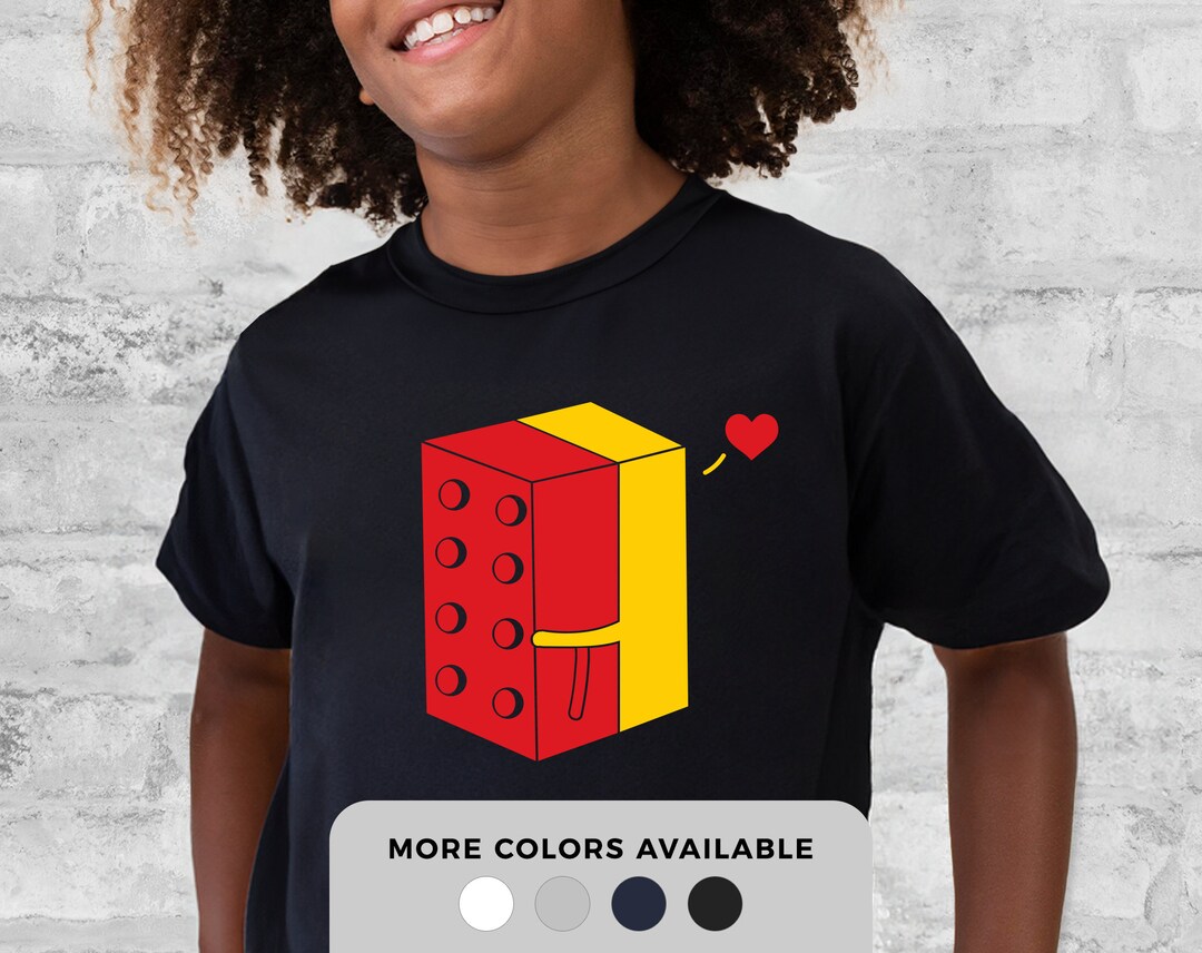 KIDS Hugging Bricks Shirt, Building Bricks Valentine Shirt, Building ...