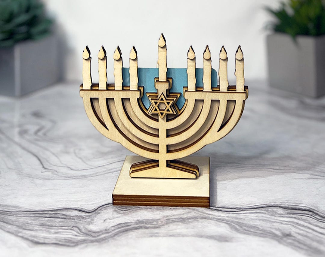 Menorah Gift Card Holder , Hanukkah Gift Card Holder, Menorah, Wood ...