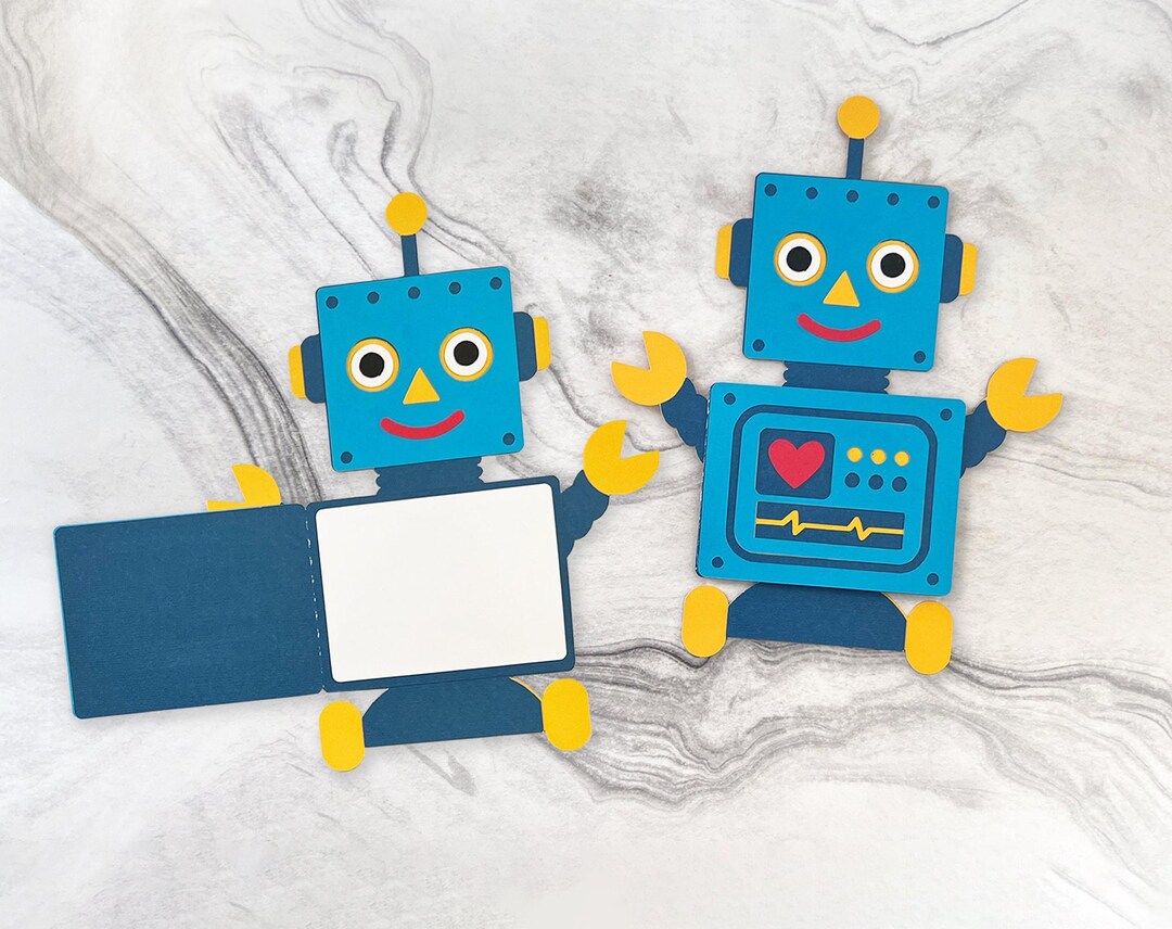 Cute Robot Card, Robot Birthday Card, Robot Greeting Card, Robotics ...