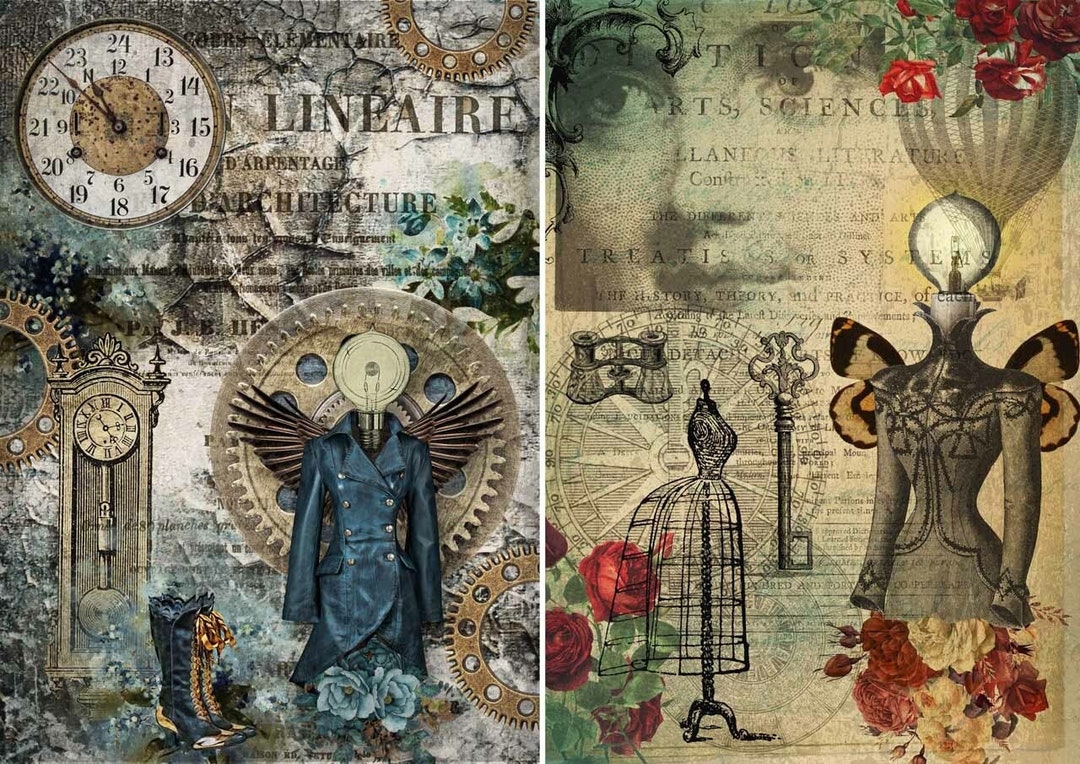 Decoupage Queen A4 Steampunk Sisters Rice Paper - Etsy