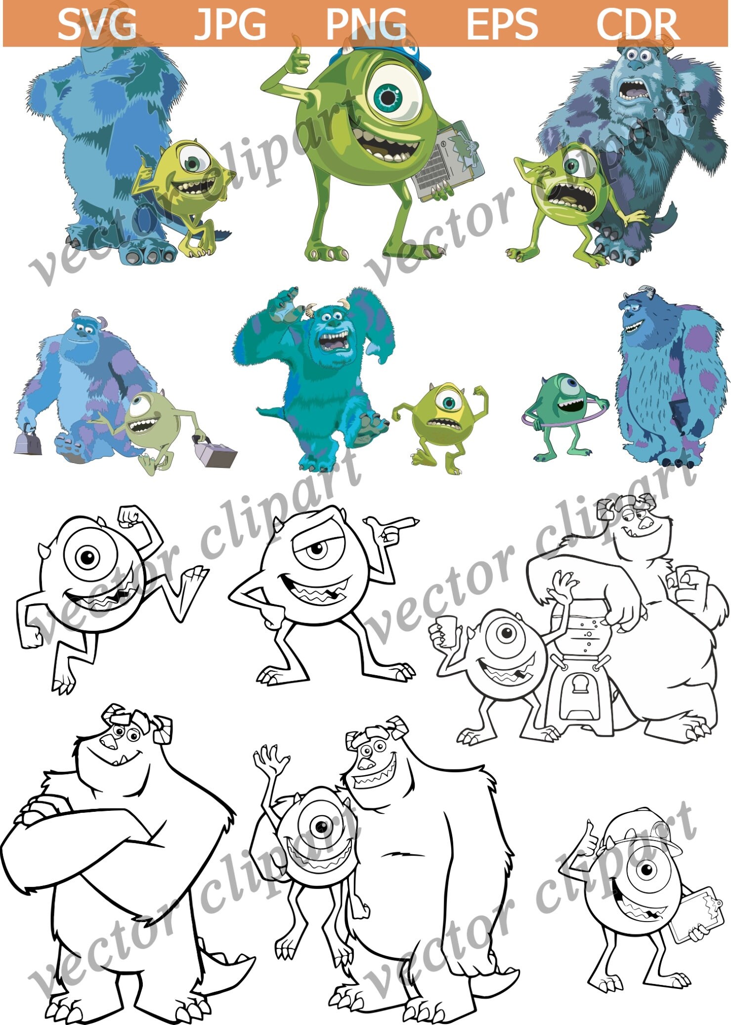 Monster Inc SVG Monster Inc Clipart Monster Svg File - Etsy