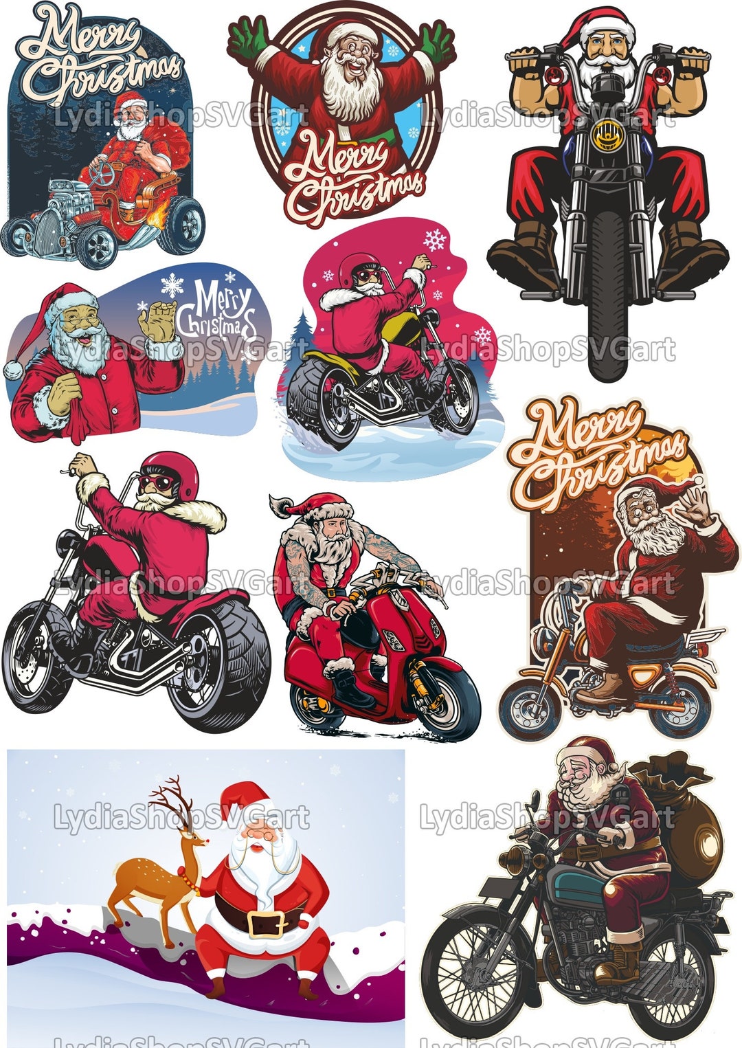 Santa Claus Commercial Use Christmas Clipart Graphics - Etsy
