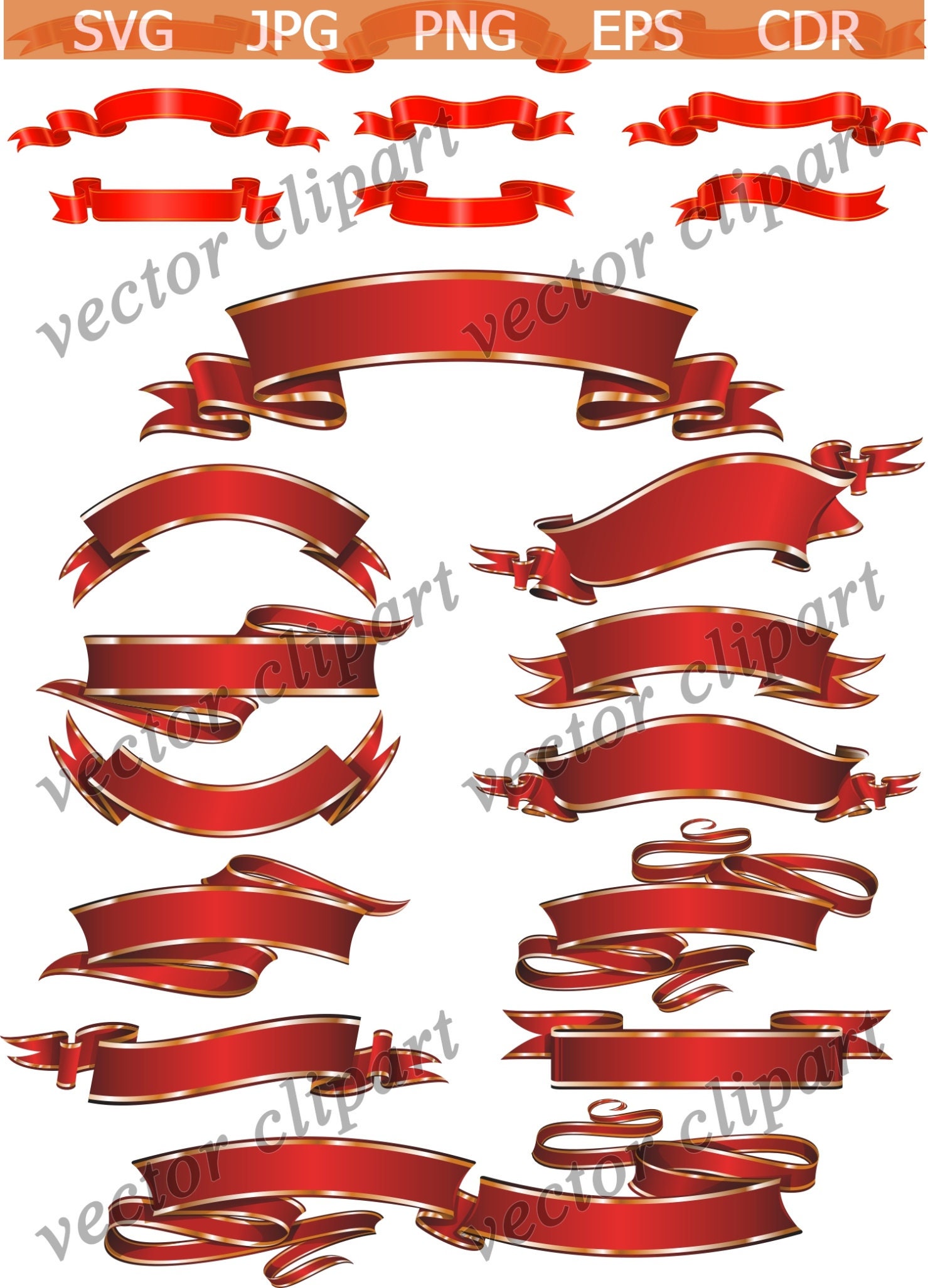 Ribbons SVG Ribbons clipart Ribbons svg files Ribbons | Etsy