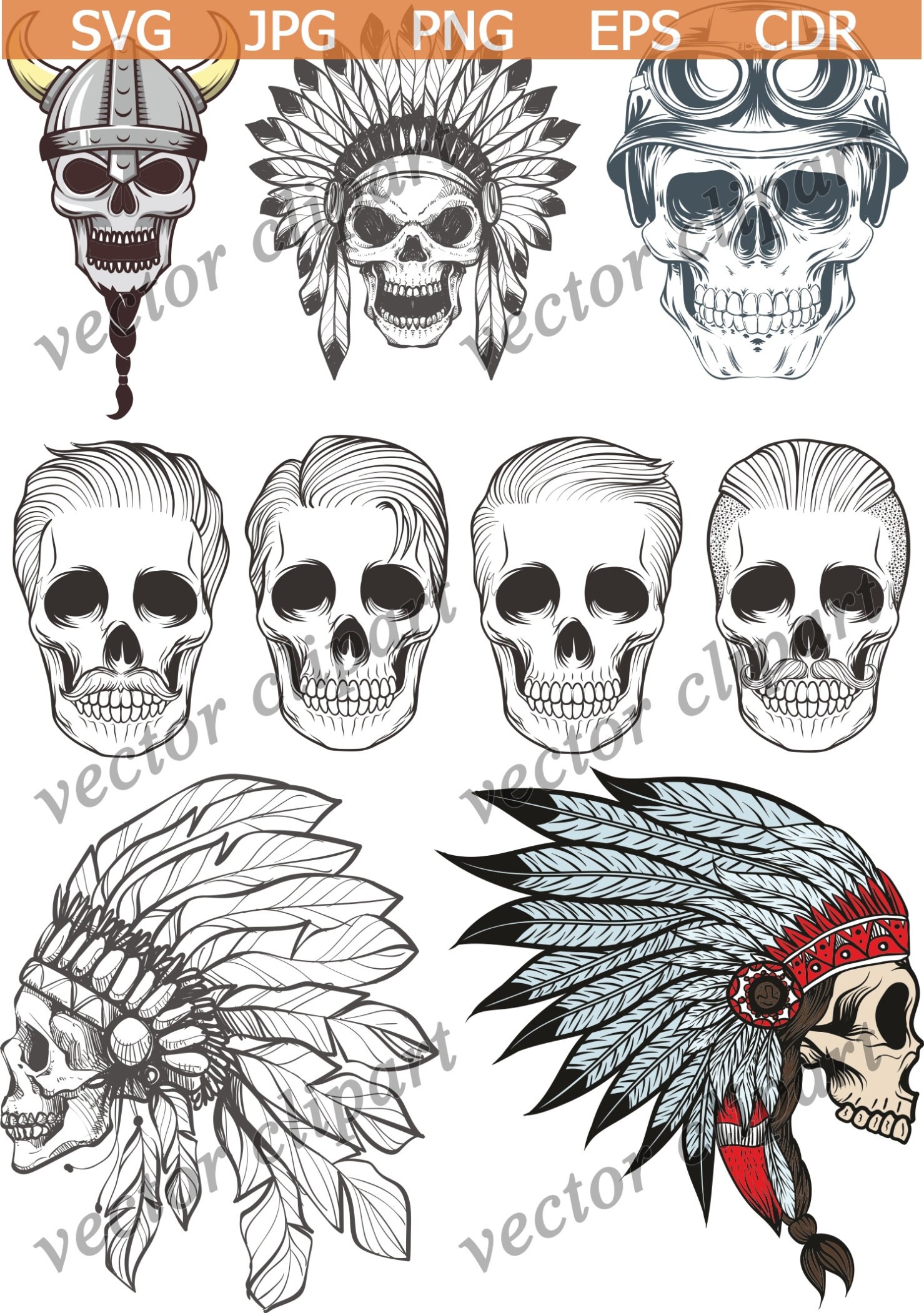 Sculls SVG Sculls clipart Sculls svg bundle Sculls vector | Etsy