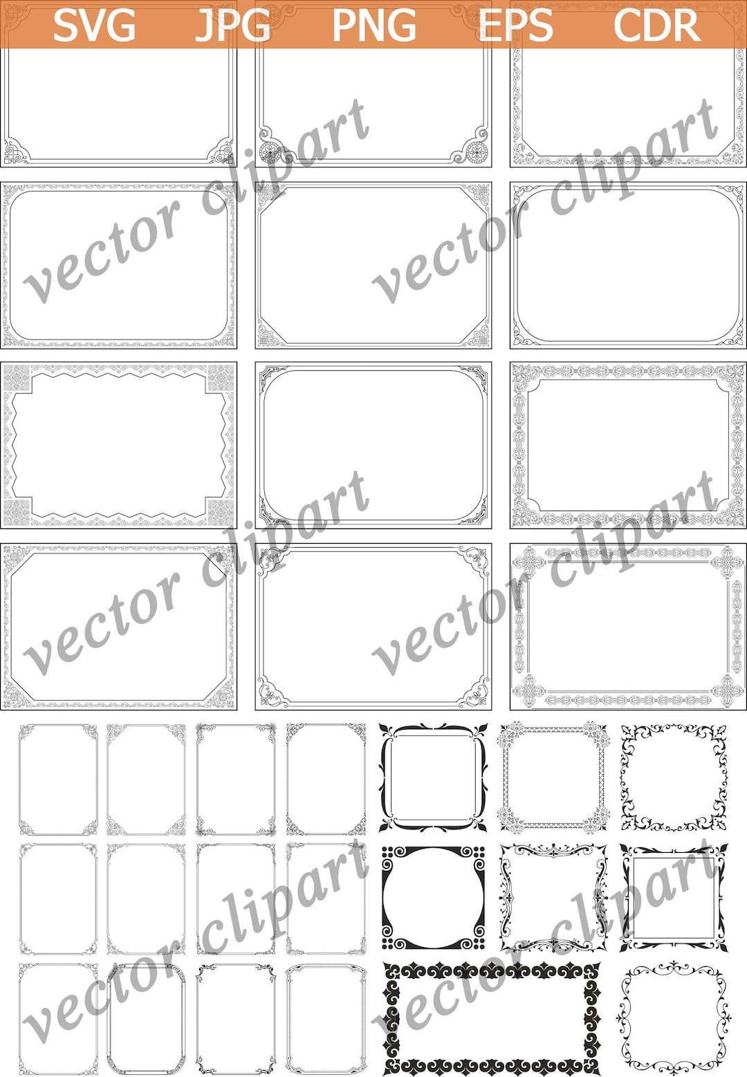 Frames SVG Frames Clipart Frames Svg Bundle Frames Vector - Etsy Australia