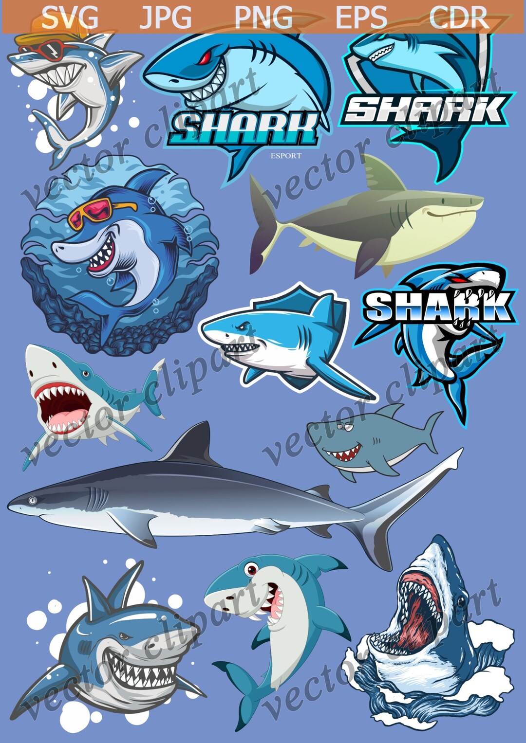 Shark SVG Shark Clipart Shark Svg Files Shark Vector - Etsy Denmark