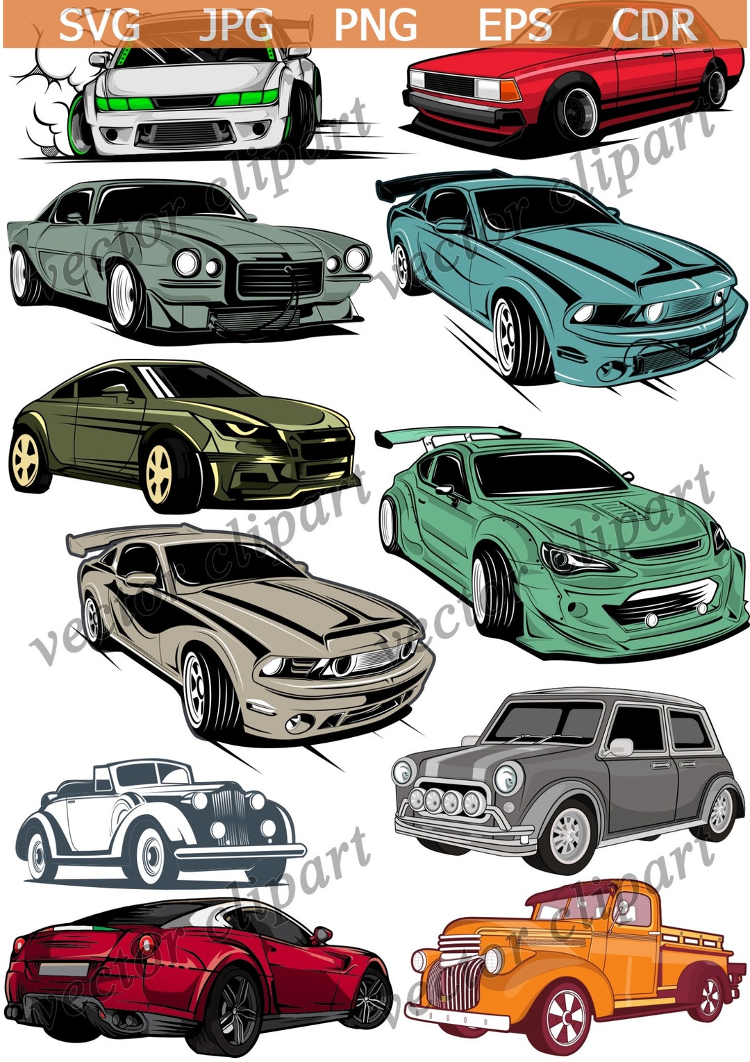 Car SVG Car Clipart Car Svg Bundle Car Vector Cut File - Etsy Australia