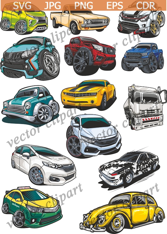 Cars SVG Cars Clipart Cars Svg Files Cars Vector | Etsy