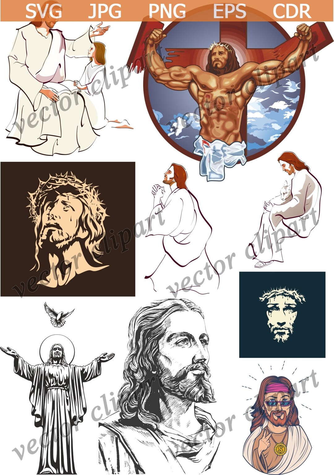 Jesus SVG Jesus Clipart Jesus Svg Bundle Jesus Vector Svg - Etsy New ...