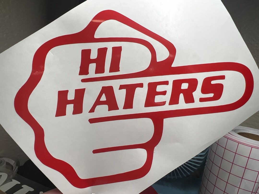 HI Haters Middle Finger Permanent Vinyl Decal - Etsy