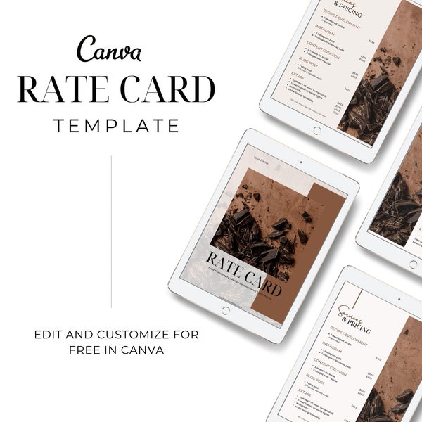 Rate Card Template - Etsy Canada