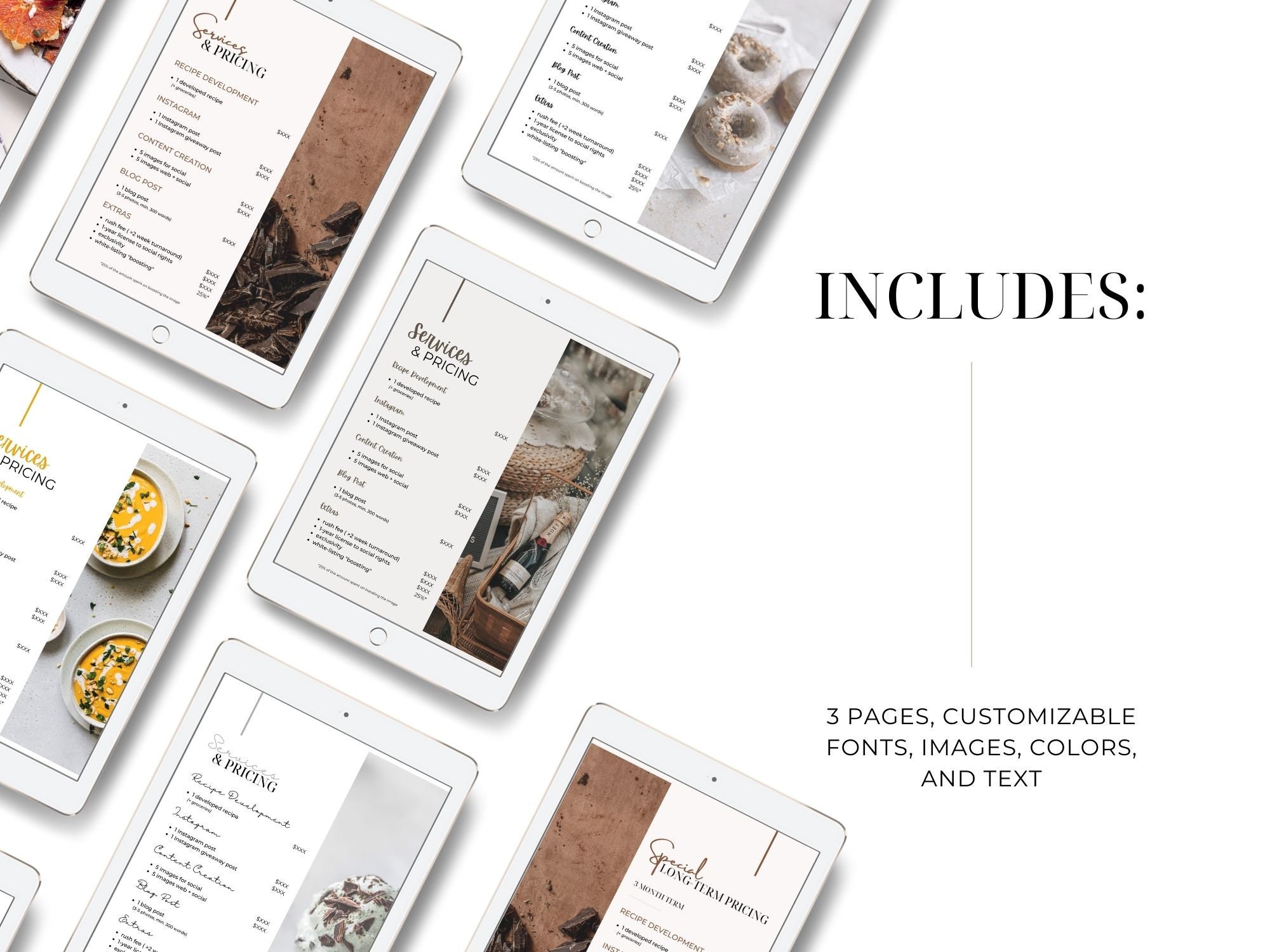 Food Blogger Rate Card / Price Sheet / Canva Template / Influencer Rate ...