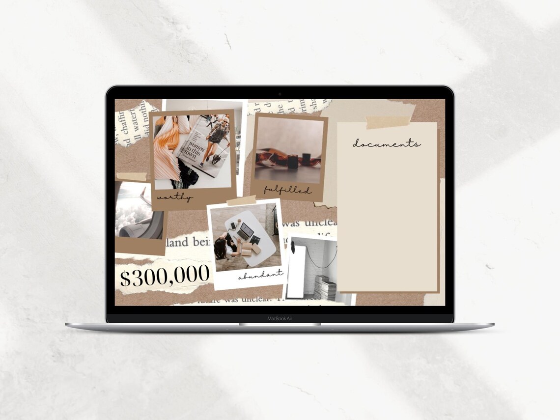 2022 Boho Vision Board / Canva Template / Manifesting Your Reality ...