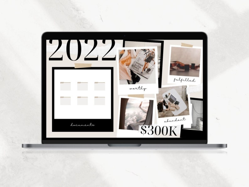 2022 Minimalist Vision Board Canva Template Manifesting Etsy