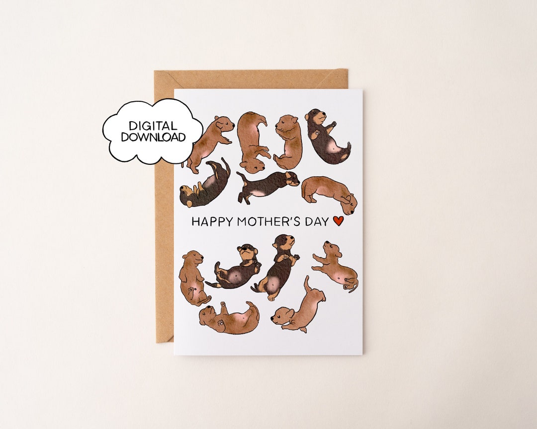 Happy Mother's Day Printable Dog Mothers Day Card, Dachshund Mothers ...