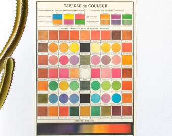 Color Chart for Art Room - Etsy