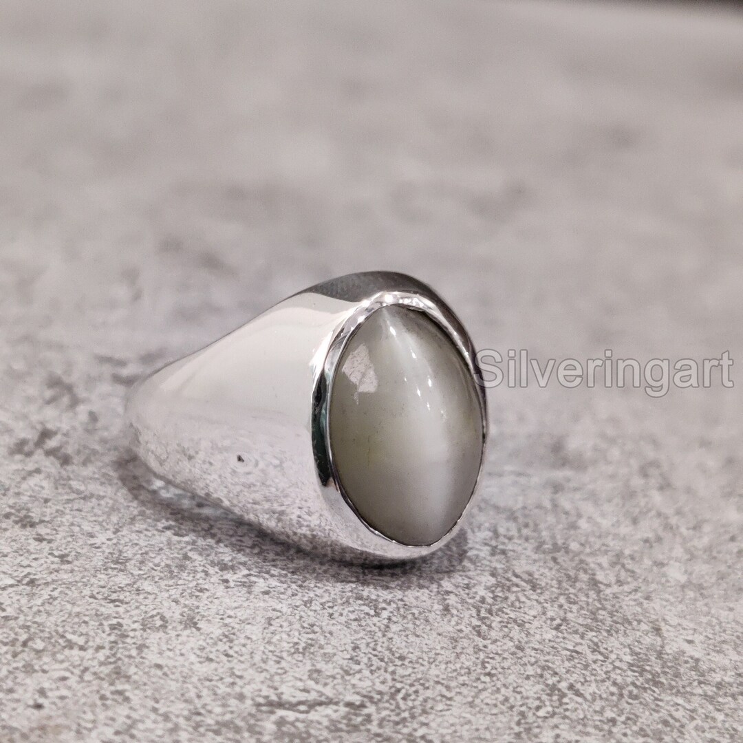 Grey Moonstone Ring, Natural Gray Moonstone, June Birthstone, 925 ...