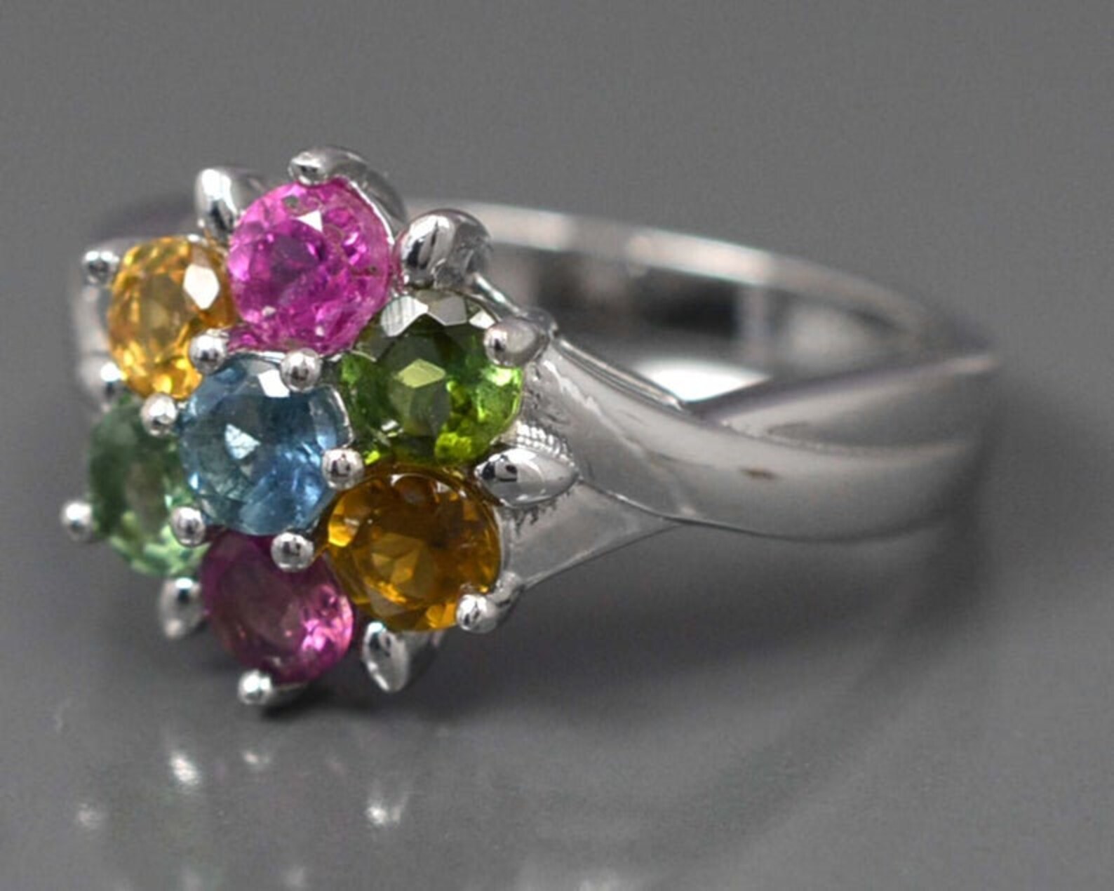 Beautiful Natural Multi Color Tourmaline Ring Tourmaline | Etsy