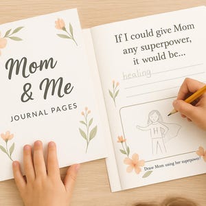 Mom and Me Journal Pages Printable, Mother's Day Gift for Mom, Mother ...